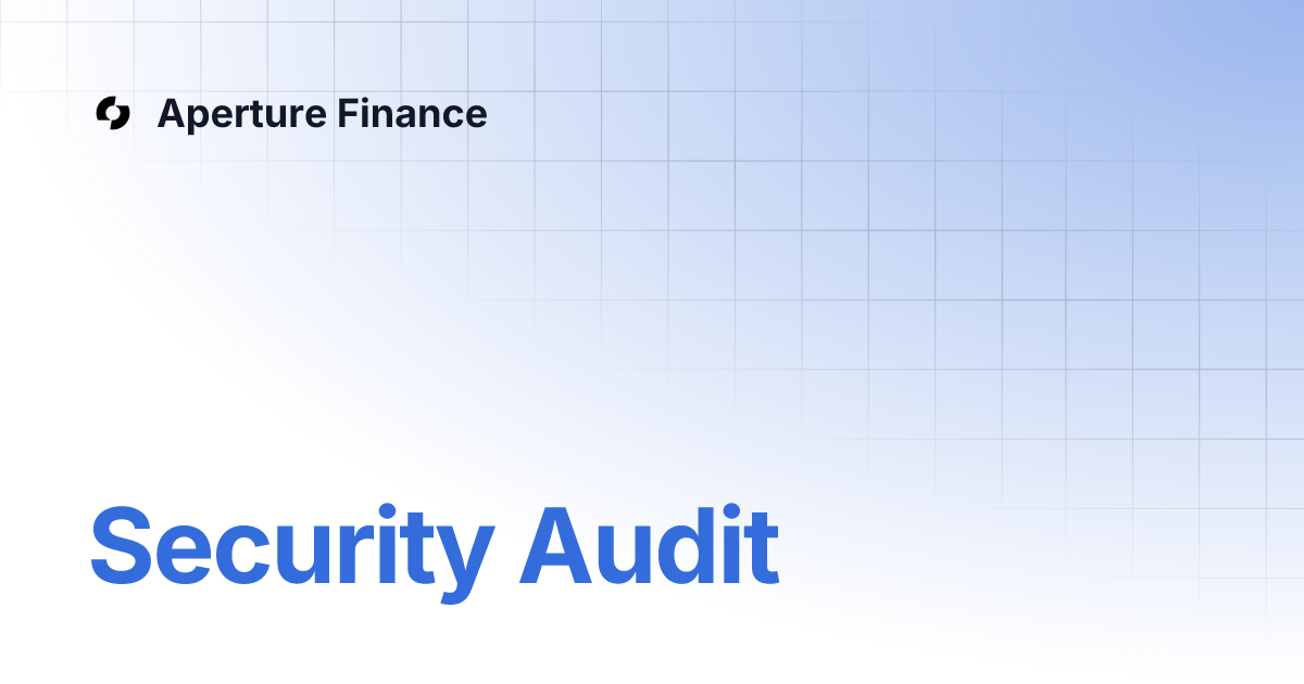 Security Audit | Aperture Finance