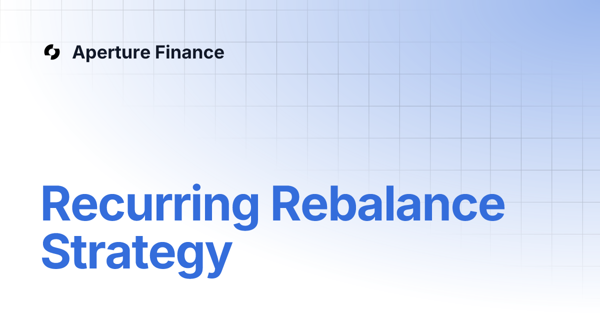 Recurring Rebalance Strategy | Aperture Finance